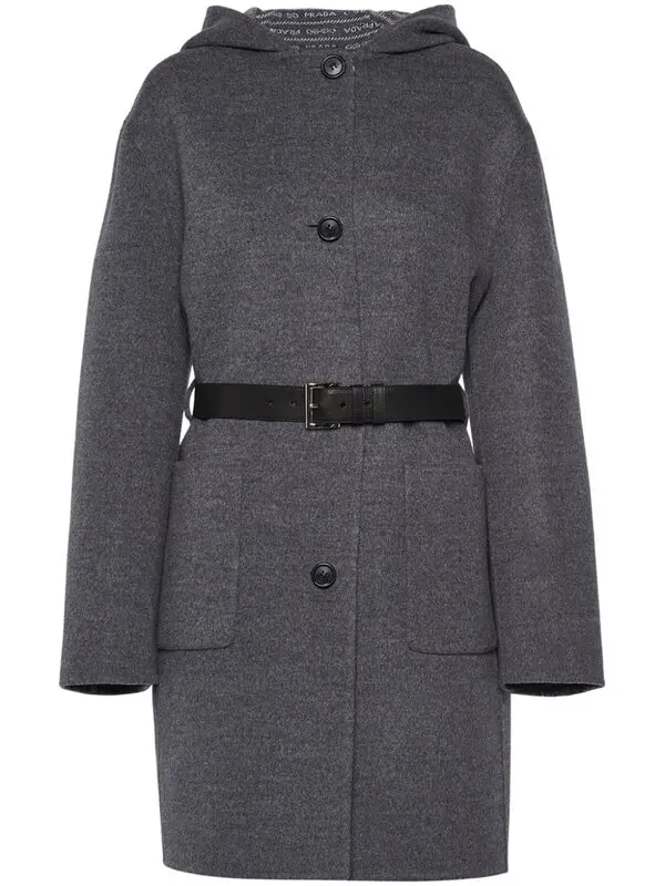 Prada Single-breasted Wool Coat - Grey