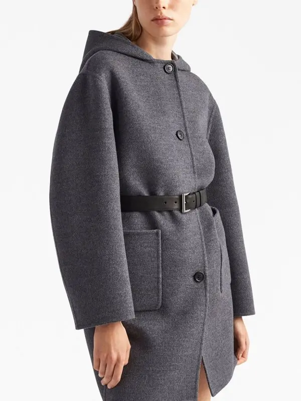 Prada Single-breasted Wool Coat - Grey