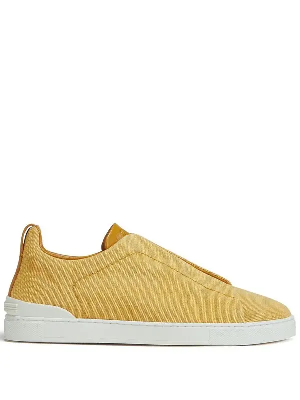 Zegna Triple Stitch Canvas Sneakers - Yellow