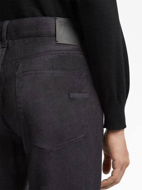 Zegna Roccia Stonewashed Wool Trousers - Black