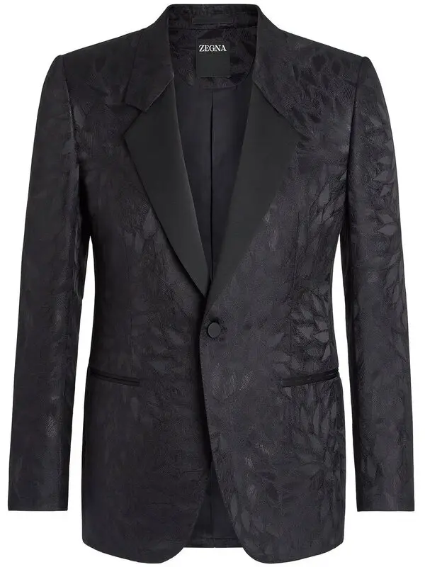 Zegna Jacquard Silk-wool Blazer