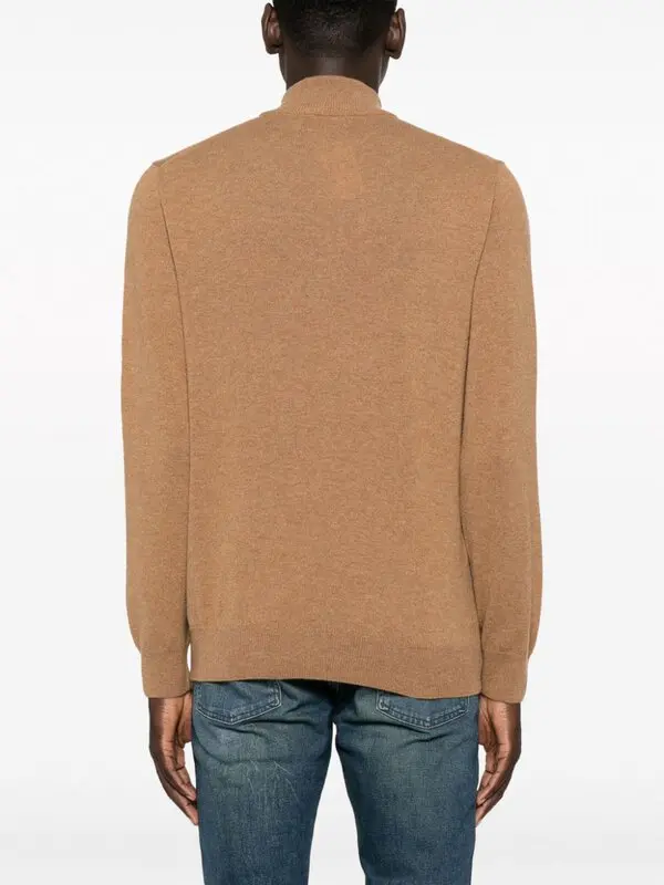 Polo Ralph Lauren Logo-embroidered Fine-knit Jumper - Brown