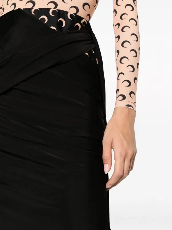 MARINE SERRE Draped Asymmetric Midi Skirt