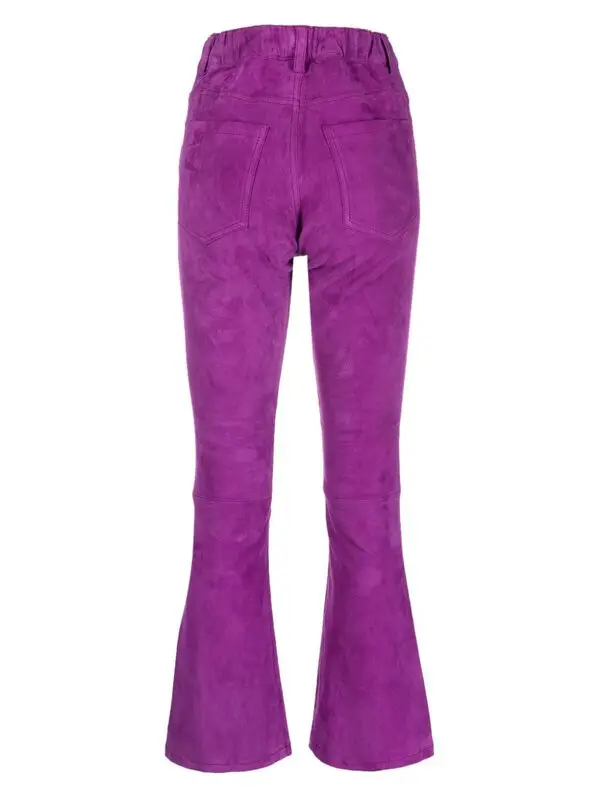 PAULA Zircon Suede Flared Trousers - Purple