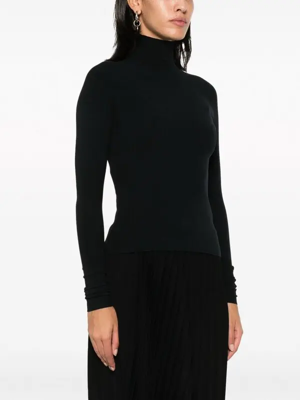 Balenciaga Ribbed Knit Roll Neck Sweater