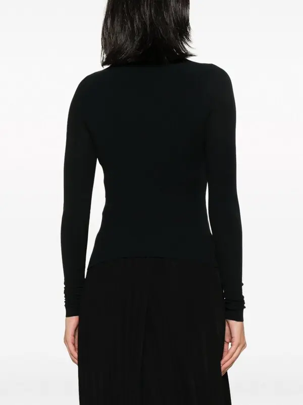 Balenciaga Ribbed Knit Roll Neck Sweater