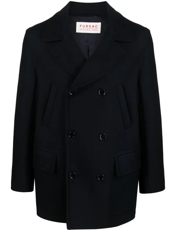 FURSAC Notched-lapel Double-breasted Coat