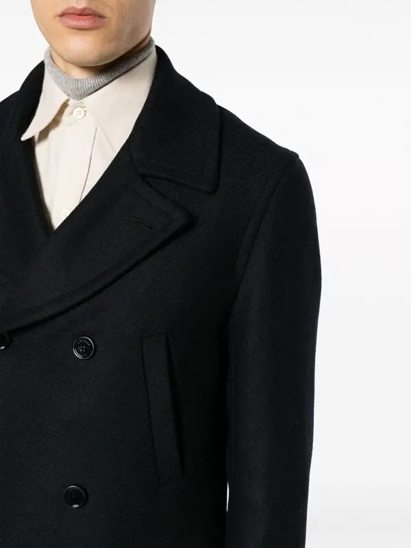 FURSAC Notched-lapel Double-breasted Coat