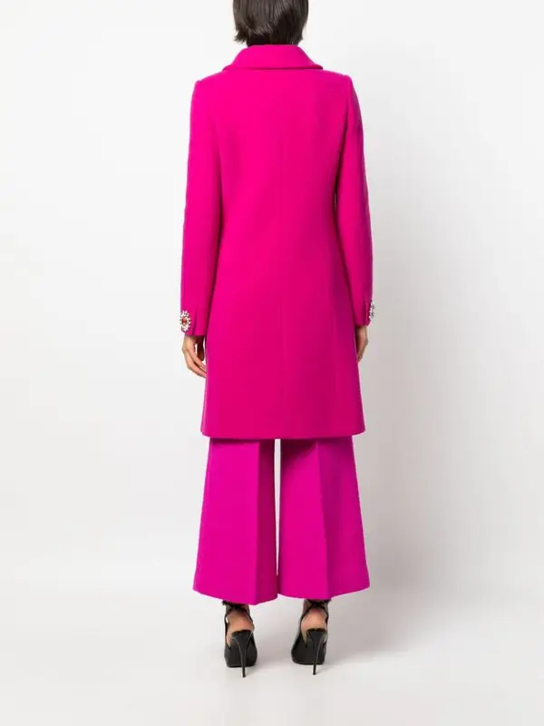 Moschino Brooch-embellished Single-breasted Coat