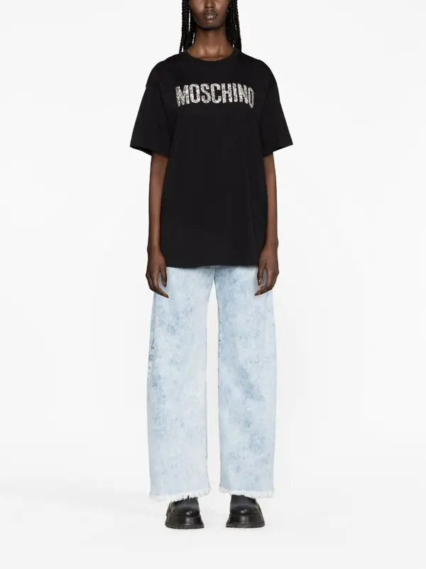 Moschino Crystal-logo Cotton T-shirt