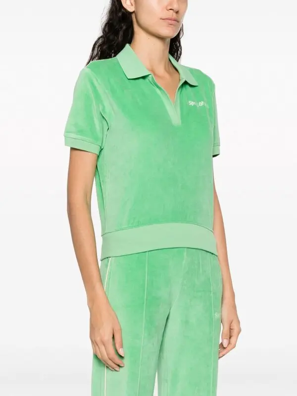 Sporty & Rich Towelling-finish Polo Shirt - Green