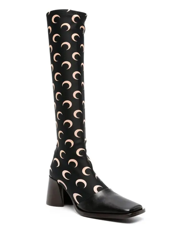 MARINE SERRE Regenerated Jersey Knee-high Boots