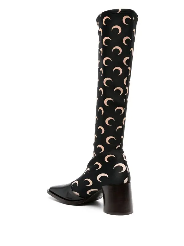 MARINE SERRE Regenerated Jersey Knee-high Boots