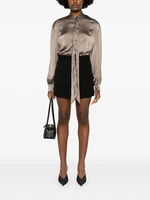 Balenciaga Deconstructed Wool Miniskirt