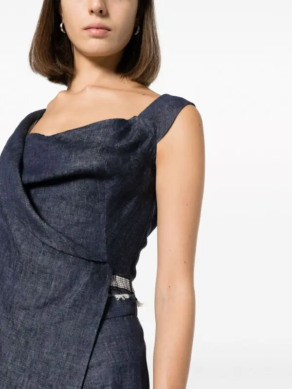 GEMY MAALOUF Asymmetric Gathered Top