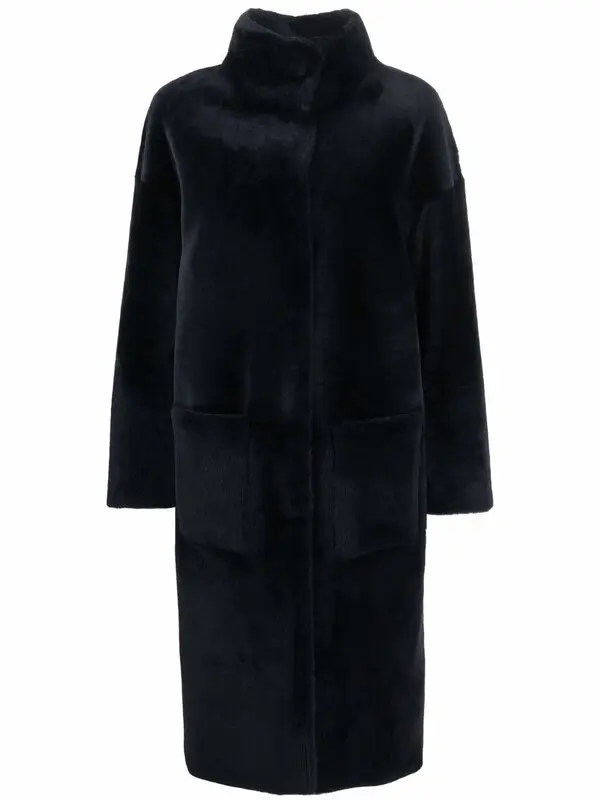 LISKA Reversible Shearling Coat - Blue