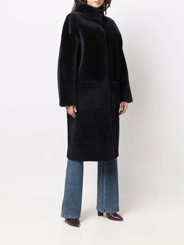 LISKA Reversible Shearling Coat - Blue