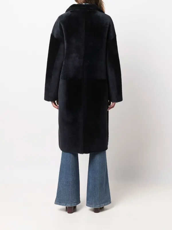 LISKA Reversible Shearling Coat - Blue
