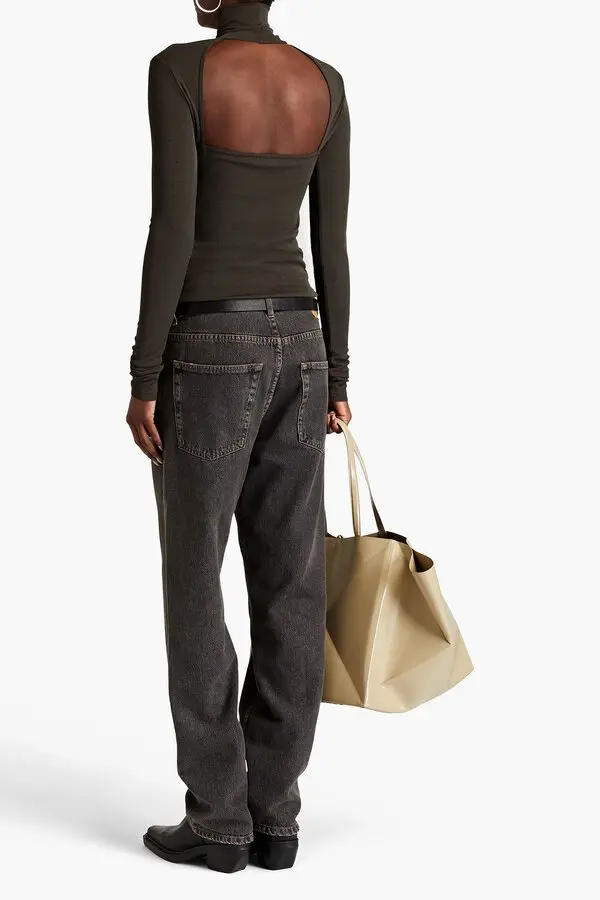 Nanushka Josa Cutout Stretchjersey Turtleneck Top
