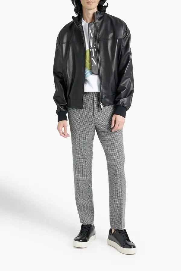 Valentino Garavani Printed Leather Bomber Jacket