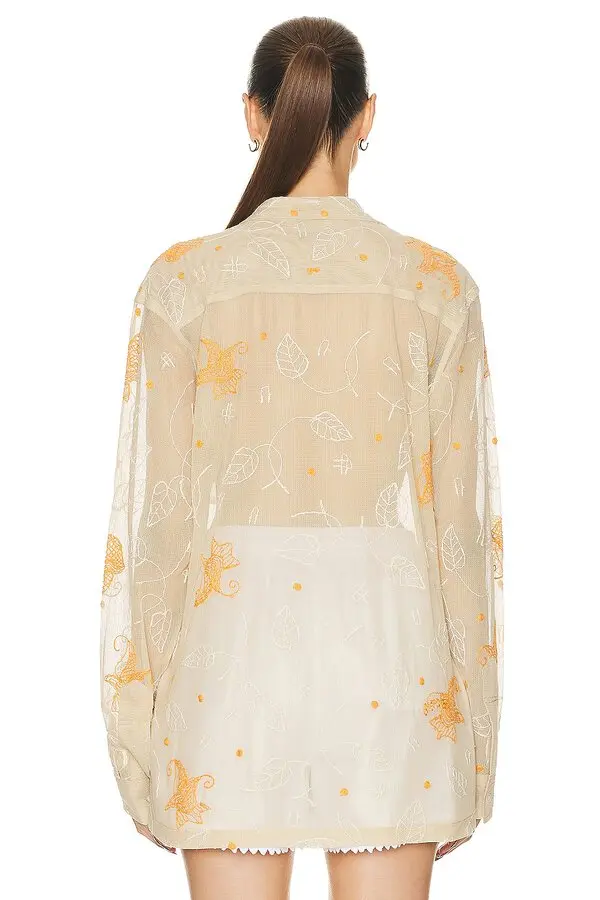 BODE Mesh Lillium Long Sleeve Shirt