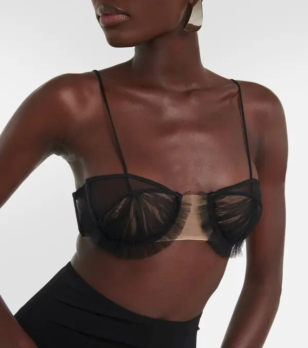NENSI DOJAKA Exploding Flower Tulle Bra