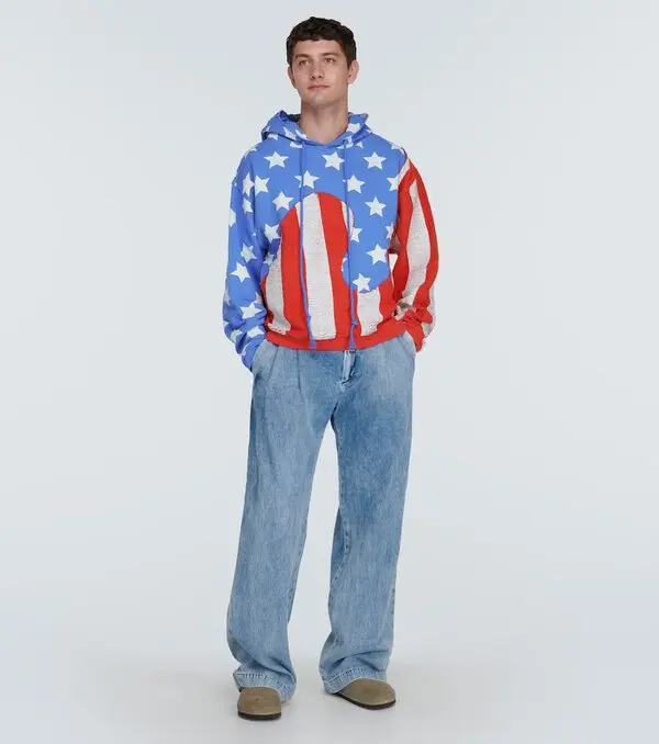 ERL Stars And Stripes Cotton Hoodie