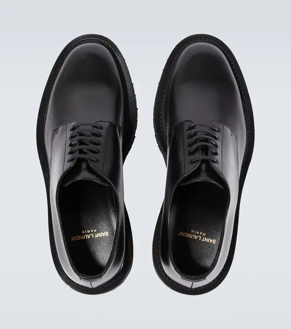 Saint Laurent Anthony Suede Derby Shoes - Black | Editorialist