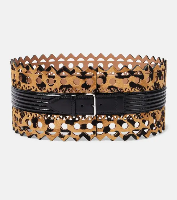 Alaïa Small Leather Corset Belt - Brown