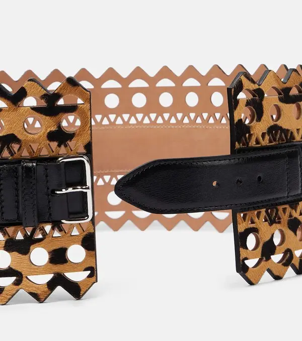 Alaïa Small Leather Corset Belt - Brown