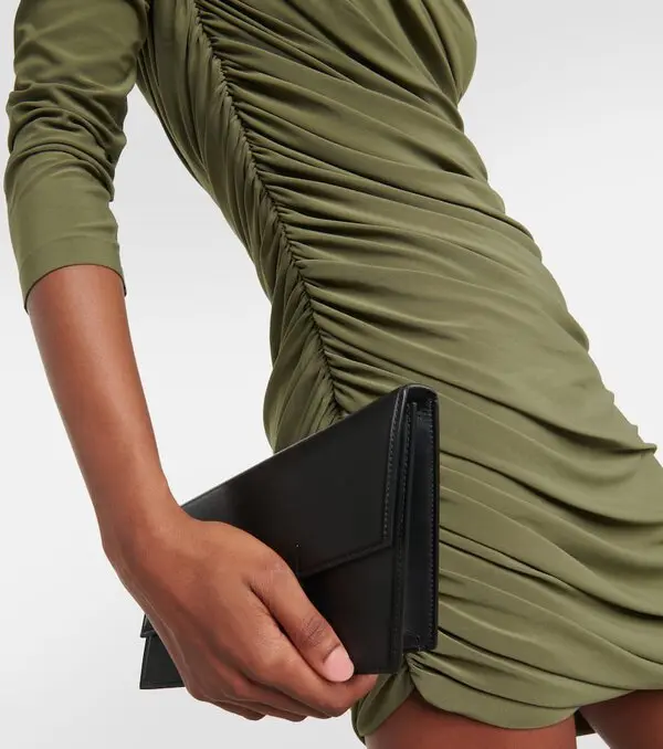 Norma Kamali Diana Ruched Minidress In Green - 30% Off | Editorialist