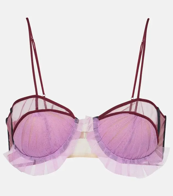 NENSI DOJAKA Exploding Flower Tulle Bra - Pink