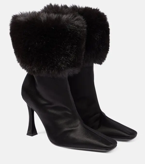 Magda Butrym Satin Ankle Boots - Black