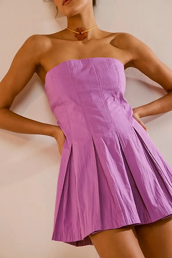 Free People Made Me Smile Mini Dress - Crushed Violet | Editorialist