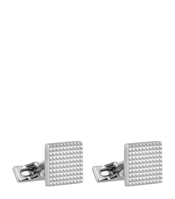 S.t. Dupont Palladium Diamond Head Cufflinks - Silver