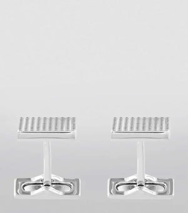 S.t. Dupont Palladium Diamond Head Cufflinks