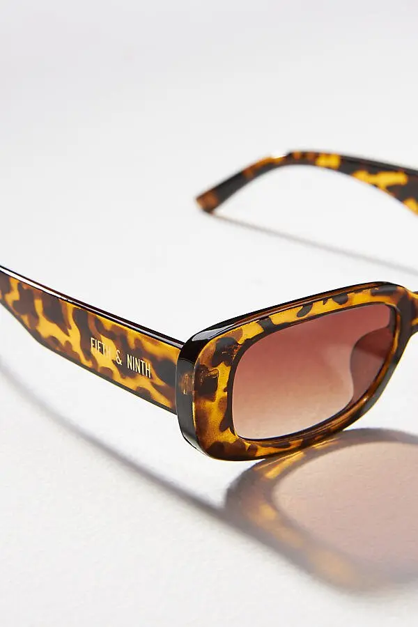 FIFTH & NINTH Milan Rectangle Sunglasses - Brown Pattern
