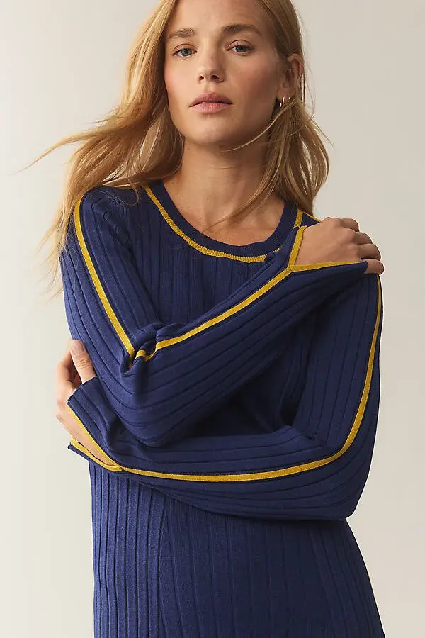 Daily Practice By Anthropologie Long-Sleeve Sporty Sweater Dress In Blue -  64% Off | Editorialist