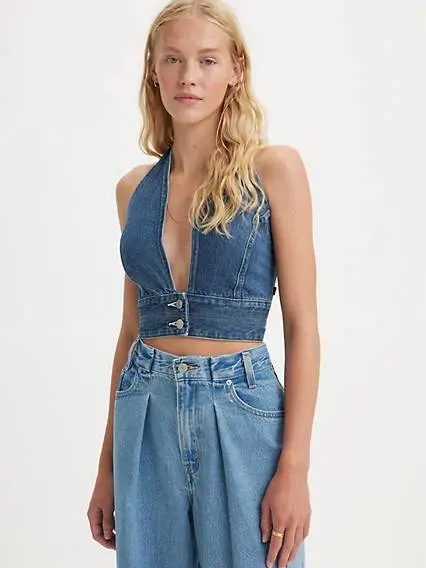 LEVI'S Daisy Denim Halter Top