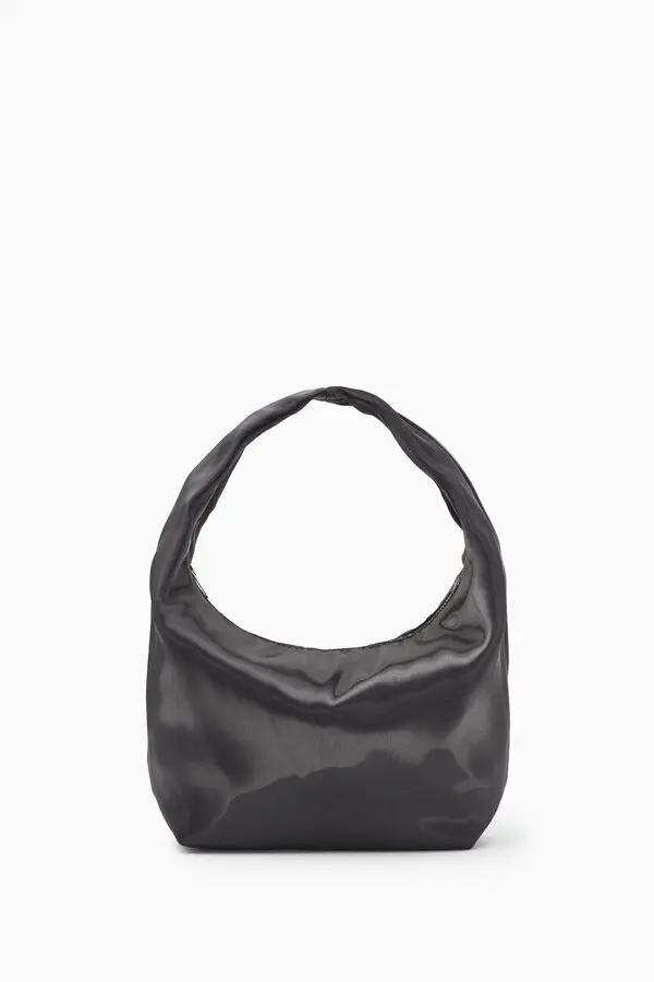 Cos Mini High-Shine Shoulder Bag In Navy - 60% Off | Editorialist