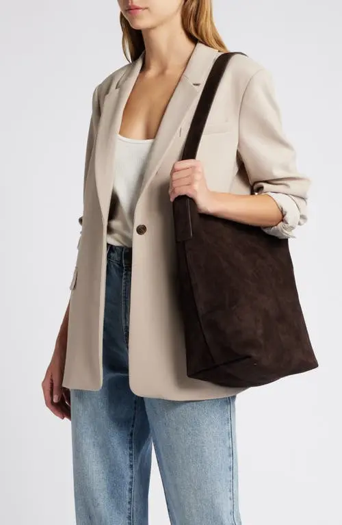 Madewell Essentials Suede Bucket Bag - Dark Carob