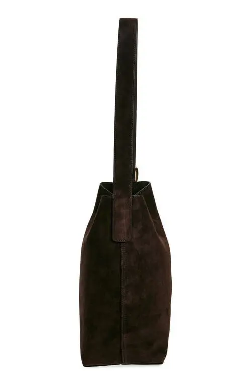 Madewell Essentials Suede Bucket Bag - Dark Carob