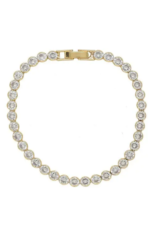 Ettika Cubic Zirconia Bezel Bracelet - Gold