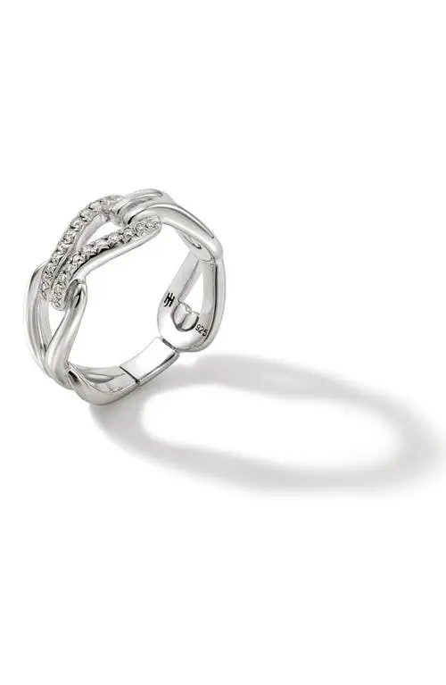John Hardy Pavé Diamond Link Ring
