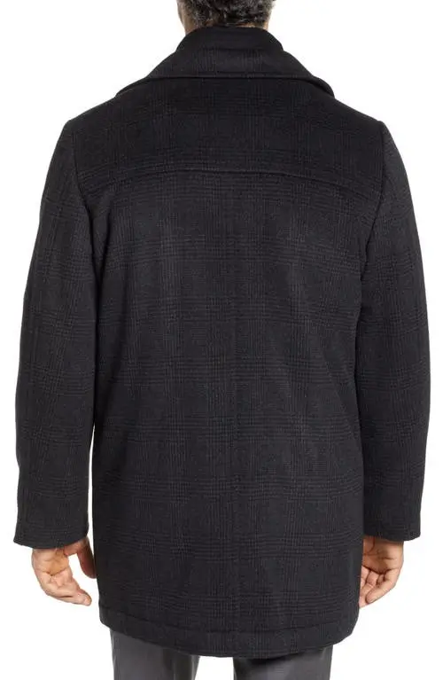 Hart Schaffner Marx Macbeth Wool Blend Car Coat - Charcoal Plaid