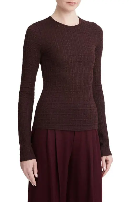 Vince Plaid Jacquard Knit Top