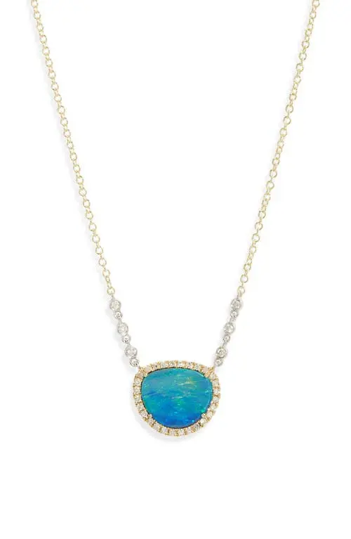 Meira T Opal And Diamond Pendant Necklace - Gold