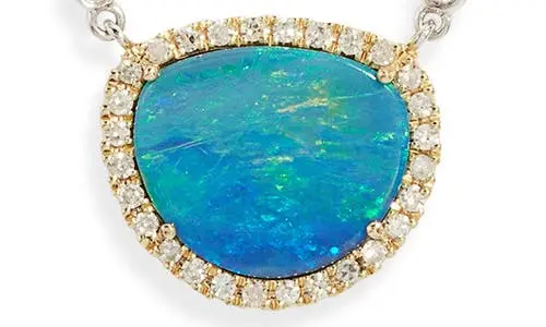 Meira T Opal And Diamond Pendant Necklace