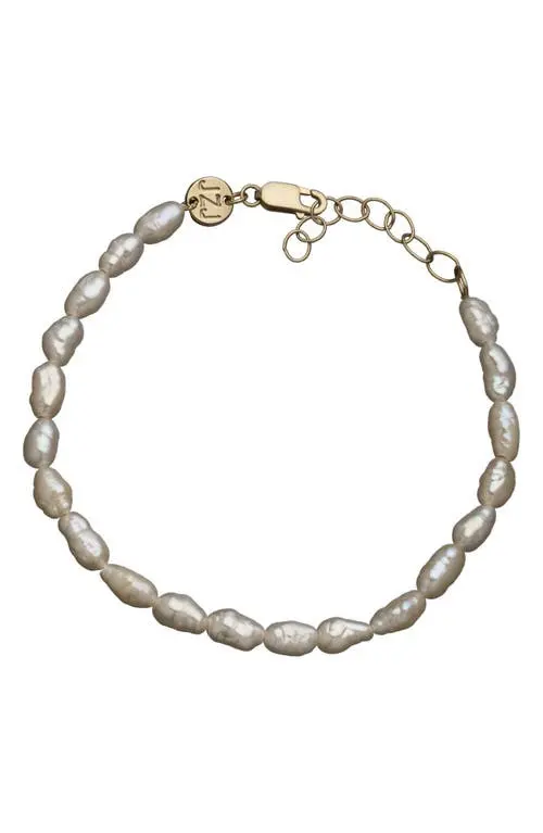 Jennifer Zeuner Jewelry Nina Imitation Baroque Pearl Bracelet - Yellow Gold