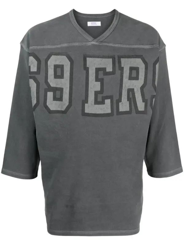Erl Football T-Shirt Knit In Black - 48% Off | Editorialist